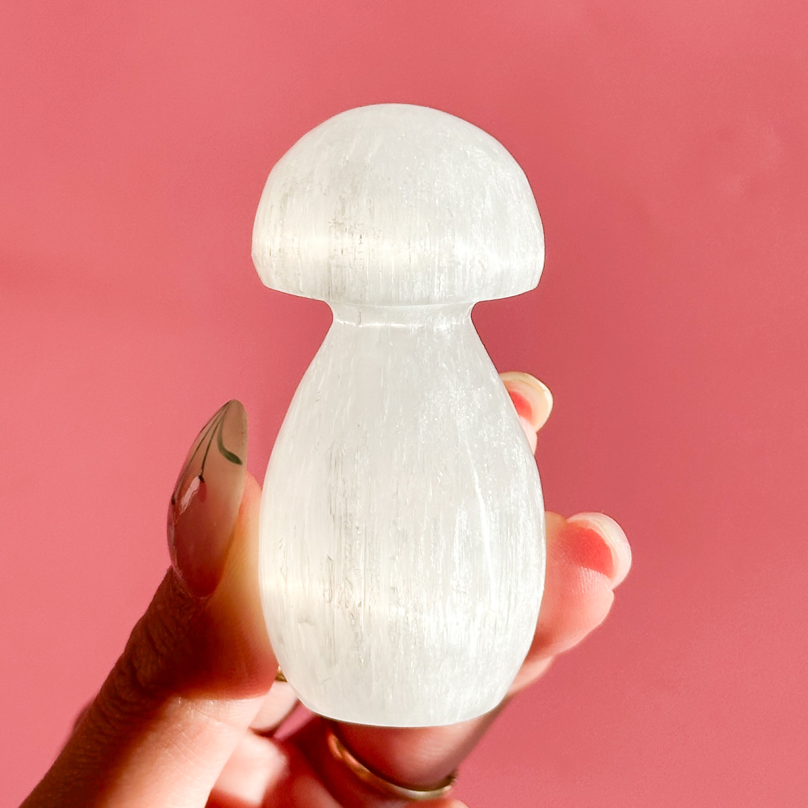 Satin Spar Selenite Mushroom – Mineral Fox